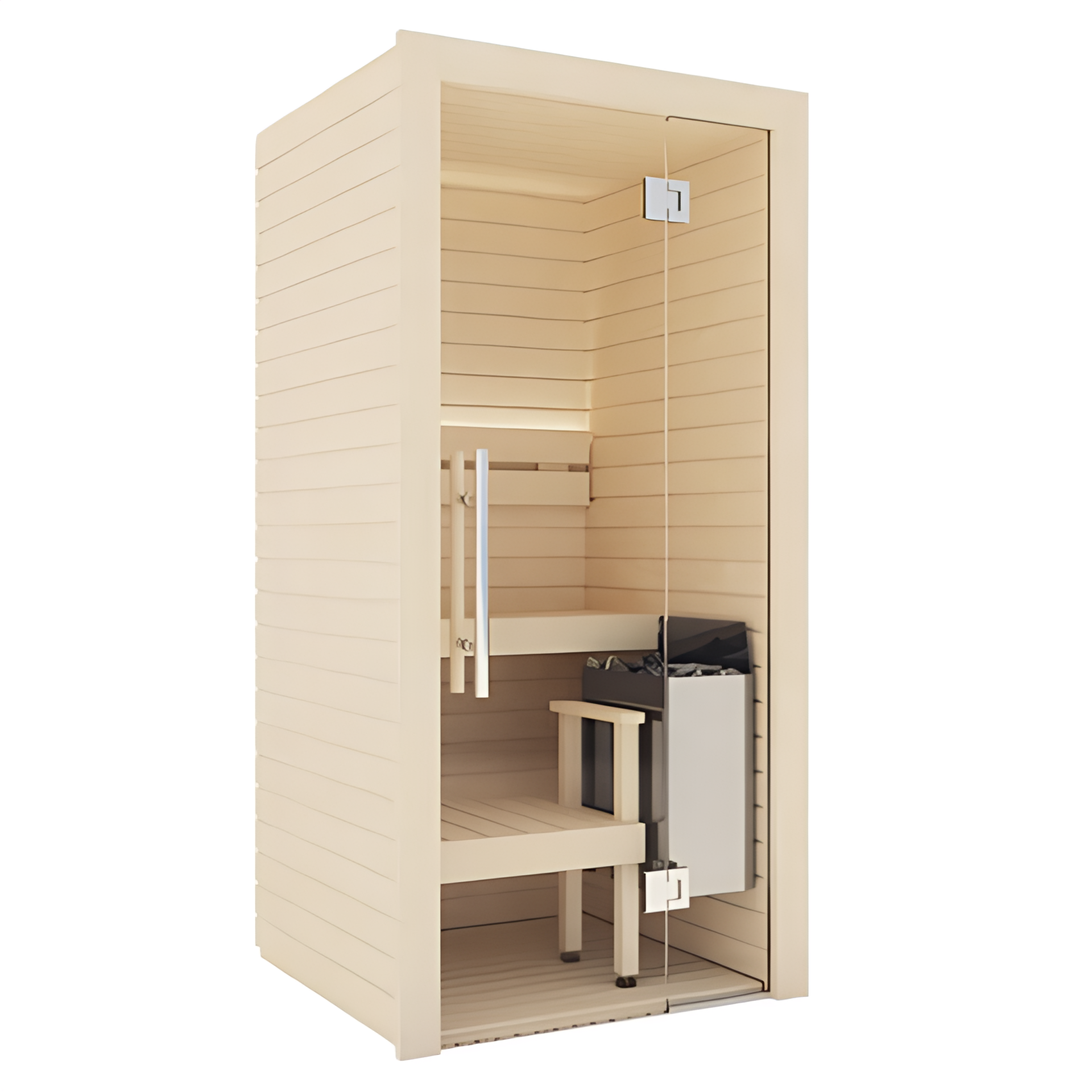 1 Person Indoor Sauna - Auroom Cala Glass Mini Indoor Home Sauna