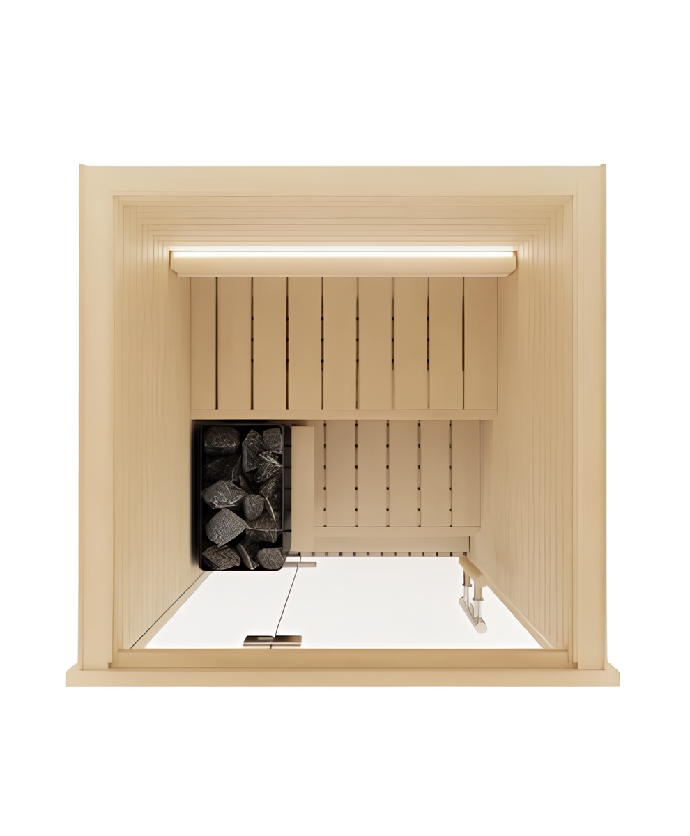 1 Person Indoor Sauna - Auroom Cala Glass Mini Indoor Home Sauna